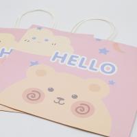 China Custom Printed Kraft Paper Bags Sturdy  Gift Packaging Bag For Shoes Clothing Shopping for sale