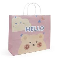 China Custom Printed Kraft Paper Bags Sturdy  Gift Packaging Bag For Shoes Clothing Shopping for sale