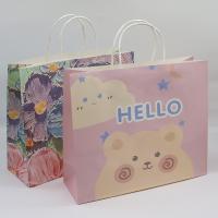 China Custom Printed Kraft Paper Bags Sturdy  Gift Packaging Bag For Shoes Clothing Shopping for sale