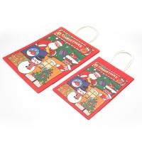 China Christmas Kraft Paper Gift Bags Durable Paper Jewelry Bag For Holiday Goody Items for sale