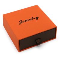 China Colorful Slide Drawer Cardboard Paper Jewelry Box Packaging With Sponge Liner for sale