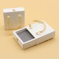 China Customized Logo Exclusive Paper Jewelry Box With Ribbon Drawer For Ring Earring for sale