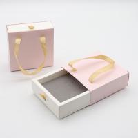 China Customized Logo Exclusive Paper Jewelry Box With Ribbon Drawer For Ring Earring for sale