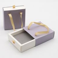 China Customized Logo Exclusive Paper Jewelry Box With Ribbon Drawer For Ring Earring for sale