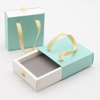 China Customized Logo Exclusive Paper Jewelry Box With Ribbon Drawer For Ring Earring for sale
