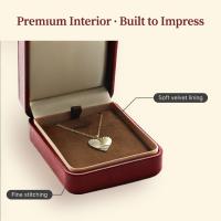 China Premium Faux Leather Jewelry Case Velvet Lining For Ring Bracelet Long Chain for sale