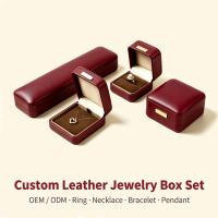 China Premium Faux Leather Jewelry Case Velvet Lining For Ring Bracelet Long Chain for sale