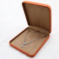 China OEM PU Leather Jewelry Box Ring And Necklace Packaging PU Leatherette Necklace Box for sale