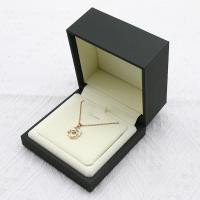 China Custom Logo Jewelry Display Box Leatherette Necklace Box With Textured Matte Exterior for sale