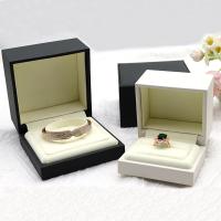 China Custom Logo Jewelry Display Box Leatherette Necklace Box With Textured Matte Exterior for sale