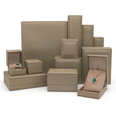 China High Grade Leather Jewelry Box For Rings Necklace Packaging Box Customizable for sale