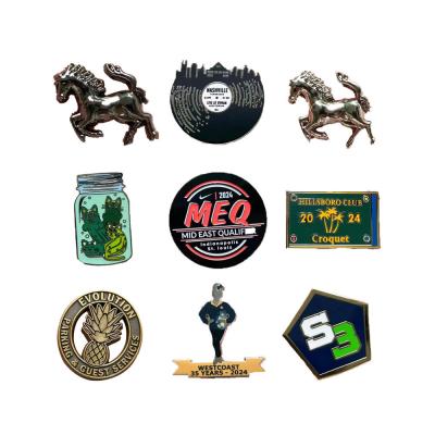 China Dyed Black Metal Custom Lapel Pins with UV Printing and Cartoon Theme for Promotional Gifts for sale