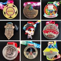 China Custom Zinc Alloy Sports Medal with Die Cast 3D Design and Gold Plated Finish for sale