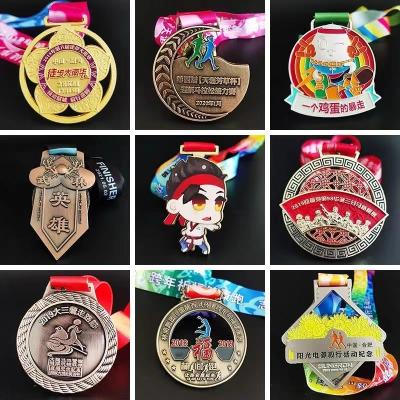 China Custom Zinc Alloy Sports Medal with Die Cast 3D Design and Gold Plated Finish for sale