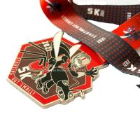China Custom Zinc Alloy Wrestling Medal with Soft Enamel and Gold Plated Finish for School Awards for sale