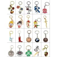 China Sandblast Backside Custom Logo Keychains 1.25inch - 2inch Personalized Metal Keychain for Promotions for sale