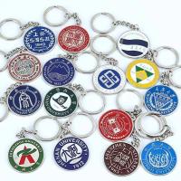 China Sandblast Backside Custom Logo Keychains 1.25inch - 2inch Personalized Metal Keychain for Promotions for sale