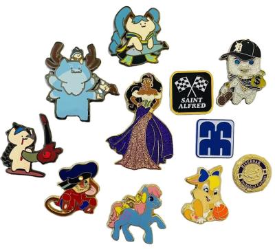 China Custom Soft Enamel Lapel Pins with Vintage Style and Folk Art Theme for Unique Gifts for sale