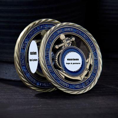China Custom Challenge Coins with Die Cutting Printing in Zinc Alloy for Double-Sided Commemorative Use for sale