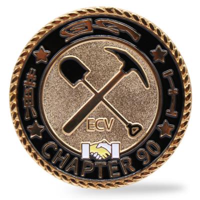 China Gold Plated Soft Enamel Custom Coin 2 Inch Commemorative Challenge Coin for Collectibles for sale