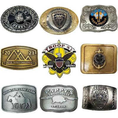 China Custom Zinc Alloy Belt Buckle with Antique Silver Finish and Soft Enamel Design for sale