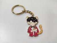 China Custom Key Chain with 3D Logo Letters Hard Soft Enamel and Sandblast Backside for Promotional Keyring for sale