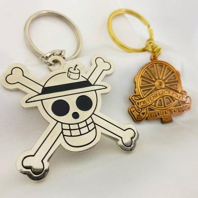China Custom Key Chain with 3D Logo Letters Hard Soft Enamel and Sandblast Backside for Promotional Keyring for sale