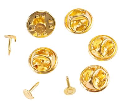 China Durable 12mm Width Gold and Silver Butterfly Clutch Pin for Lapel Pins and Badges for sale