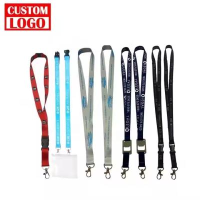 China Custom Printed Polyester Lanyard with Metal Hook Attachment for ID Card Holder Neck Strap for sale
