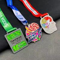 China Double-sided Soft Enamel Custom Sports Medal with Custom Ribbon for Running Events for sale