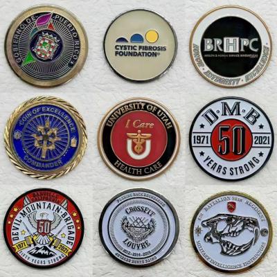 China Custom Logo Gold Plated Die Stamping Challenge Coin for Souvenir and Promotional Gifts for sale