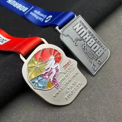 China WTD Wholesale 3D Gold Award Zinc Alloy UV Printed Economical Custom Sports Medal for sale