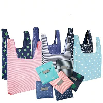 China Water Resistant Eco-Friendly Folding and Portable Oxford Cloth Shopping Tote Grocery Bag with Custom Logo Printing (in stock) for sale
