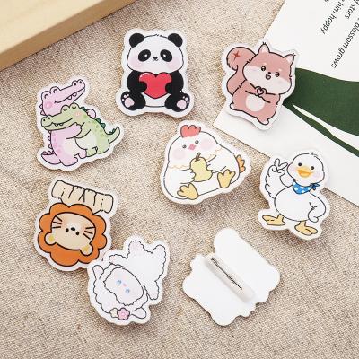China Personalized Acrylic Pin Custom Printed Logo Cartoon Anime Name Custom Acrylic Hair Pin Button Acrylic Badge Pin With Magnetics for sale