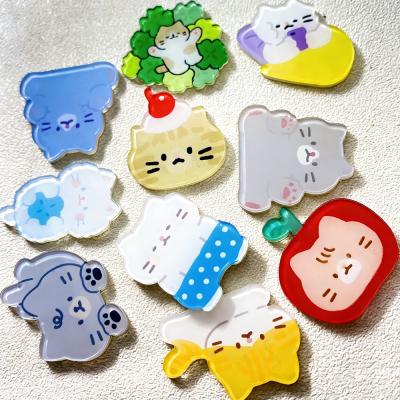 China Custom Printed Logo Acrylic Pin with Magnetic Backing and Smooth Cut Face for Personalized Pins and Badges for sale