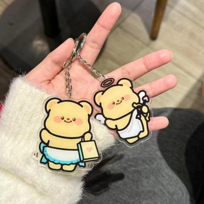 China Custom Epoxy Acrylic Holographic Plastic Key Chain Cartoon Photo Personalized Creative Fashion Trendy Unique Decorative Bag Accessories Daily Use Gifts for sale