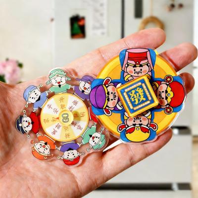 China DIY Fridge Magnet Craft Set Acrylic Round with Spin Decorative Refrigerator Magnet with Adhesive Backing Soft Magnets for sale