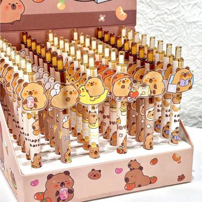 China High-Appearance Level Elementary School Stationery Custom Logo Neutral Pen with Capybara Box Black Ballpoint Pen for sale