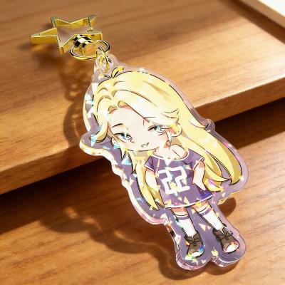 China Custom Fashion Cartoon Acrylic Keychain Acrylic Charms Decoration Clear Acrylic Keychain for sale