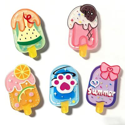 China Wholesale Custom Logo Summer Ice Cream Fridge Sticker Creative Cartoon Acrylic Fridge Magnet for sale