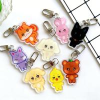 China Custom Clear Acrylic Keychain Logo Cartoon Glitter Epoxy Keychain Charm Plastic Key Chain Anime Acrylic Keyring Custom for sale