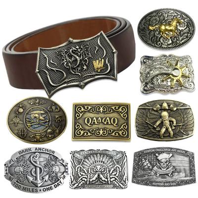 China Western Custom Belt Buckle in Zinc Alloy with Customized Shape and 3