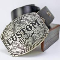 China Custom Zinc Alloy Belt Buckle for Men with Logo 3-3.5 Inch for sale