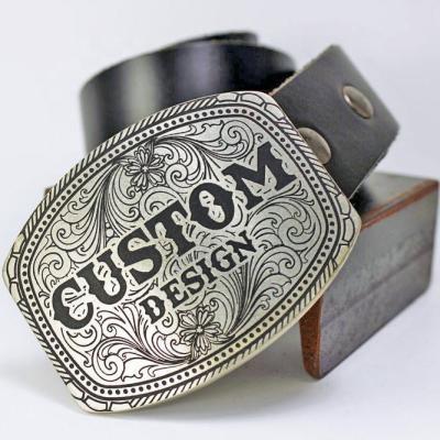 China Custom Zinc Alloy Belt Buckle for Men with Logo 3-3.5 Inch for sale