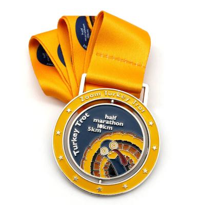 China Design Your Own Custom Sport Medal – 3D Zinc Alloy with Gold UV Printing for Marathon, Graduation & Awards for sale