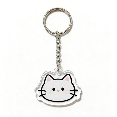 China Double-sided UV Printed Keychain Custom Cute Transparent Acrylic Keychain for sale