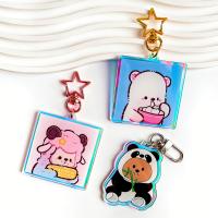 China Custom Glitter Epoxy Keychain – Clear Acrylic with Cartoon Logo & Anime Design for sale