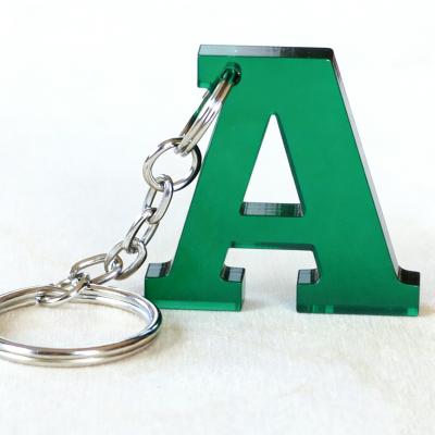 China Custom Acrylic Keychains Plastic Alphabet Letter Key Ring Acrylic Charms Bag Pendant for sale