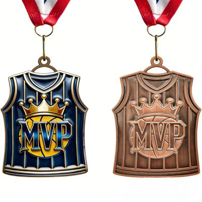 China Premium brass and copper football medals serve as high quality awards for sports events. for sale