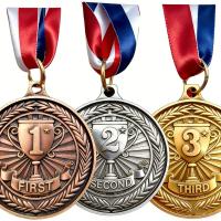 China Custom 3D zinc alloy sport medals with gold UV printing for marathon, graduation, and awards. for sale